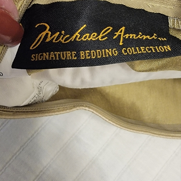 Michael Amini | Bedding | Damask Silken Throw Pillow 7x17 Feather ...